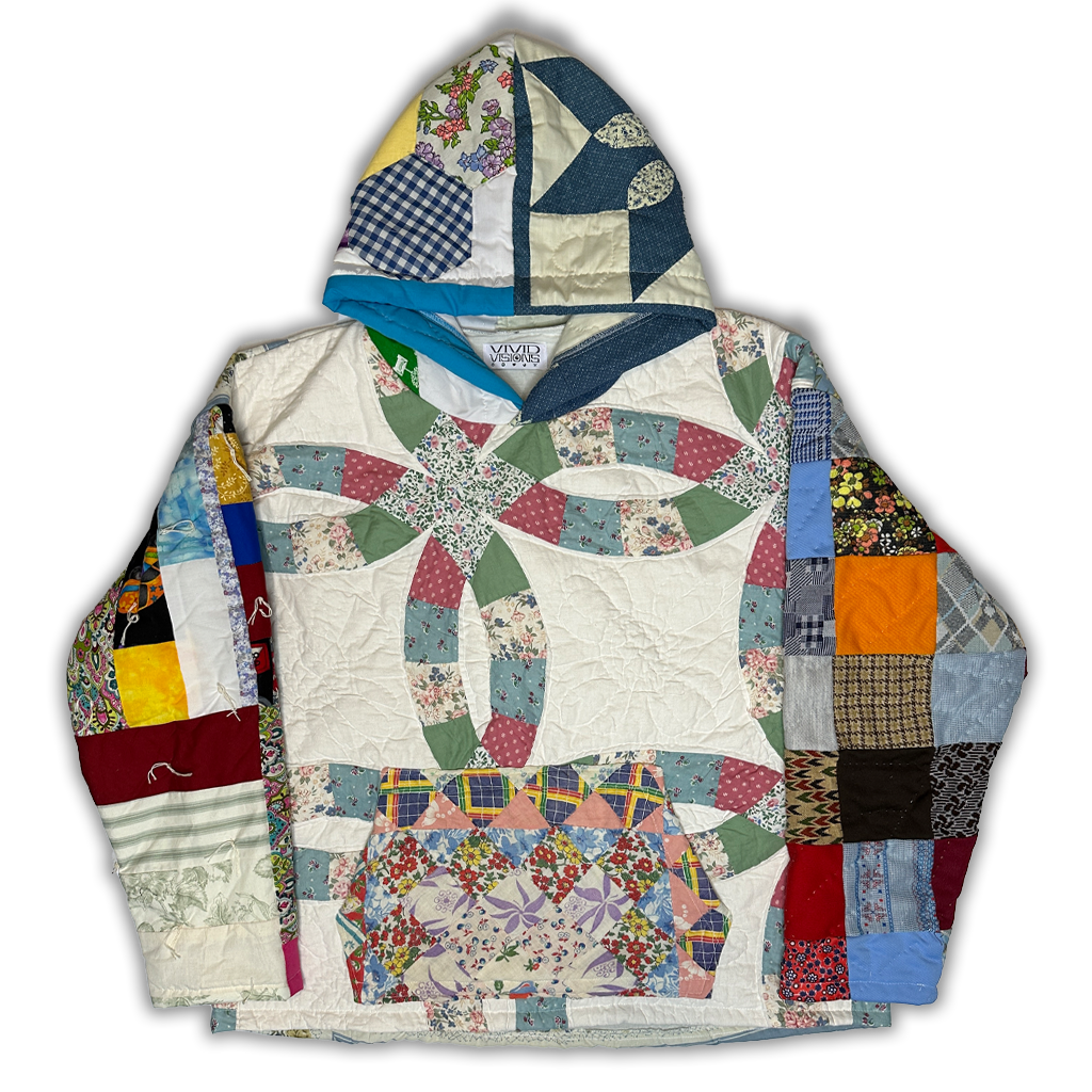 MADE TO ORDER "WHAT THE?" Quilt Hoodie – Vivid Visions Co.